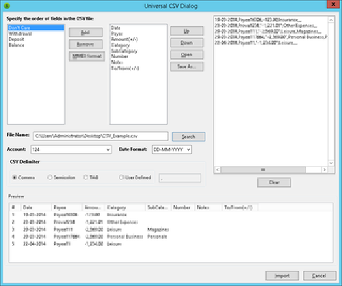 Import & export - MoneyManager Ex
