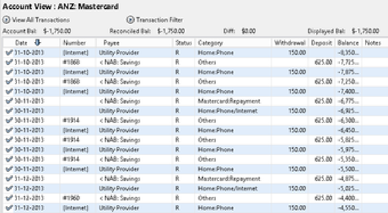 Transactions - MoneyManager Ex